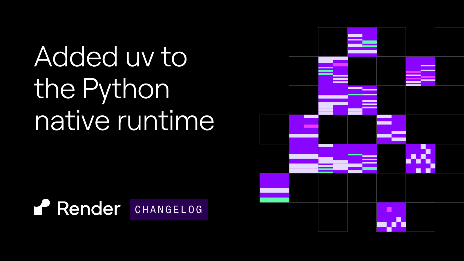 Added uv to the Python native runtime | Render Changelog