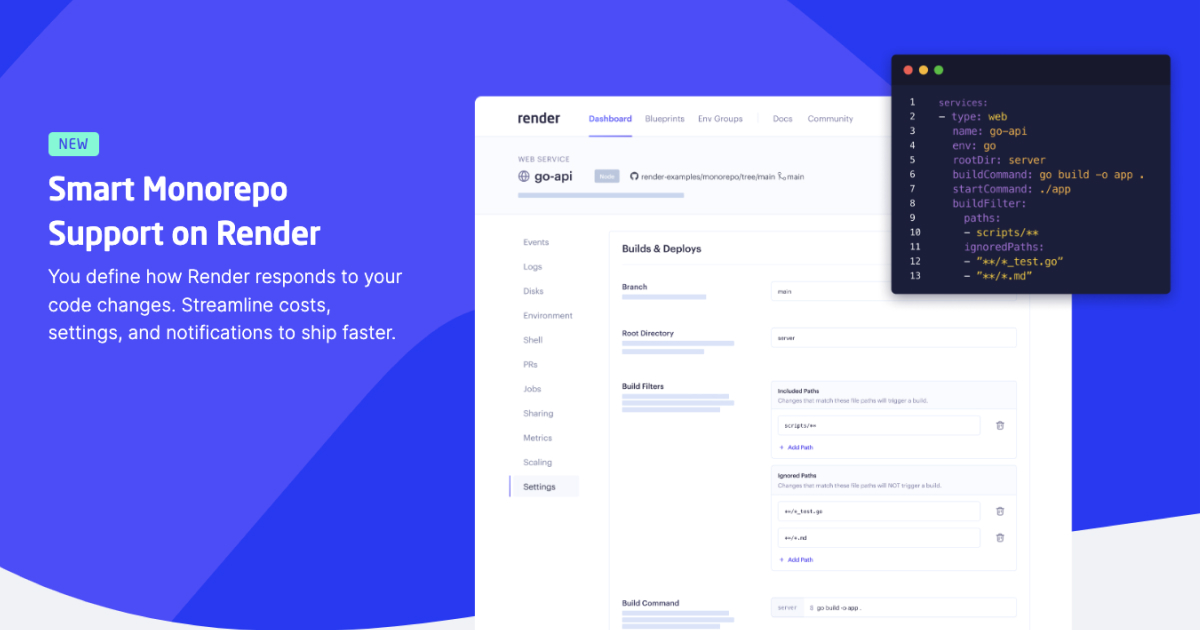 Smart Monorepo Support, on Render | Render Smart Monorepo Support, on Render | Render